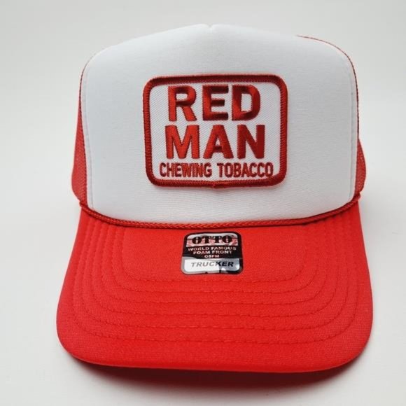 Accessories | Vintage Inspired Red Man Embroidered Patch Foam Trucker ...